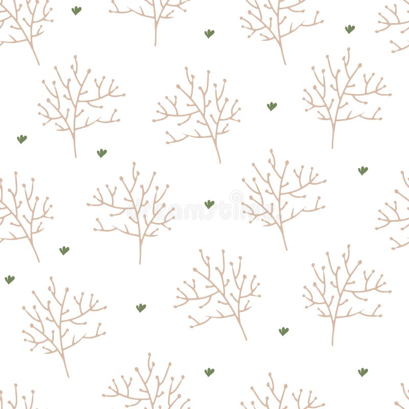 Spring Gardening Branch Pattern in Natural Colors Stock Illustration ...
