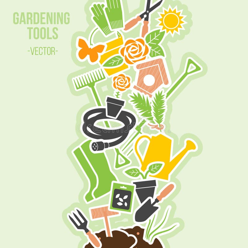 Spring Gardening Tools Set, Vector Illustration Stock Vector ...