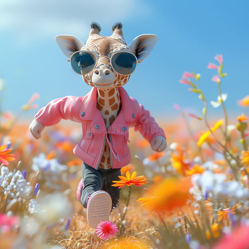 Spring Giraffe, AI Generated Stock Illustration - Illustration of ...