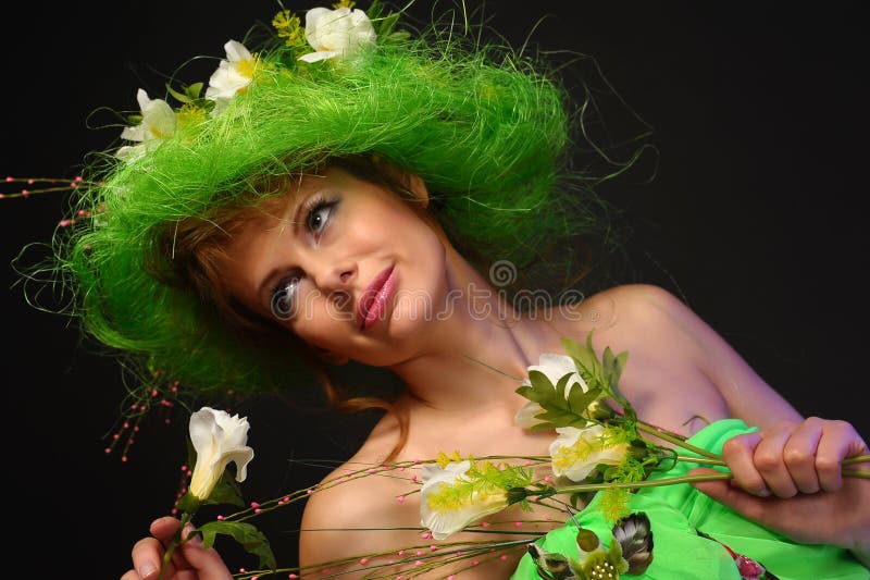 Spring girl stock photo. Image of fairy, botanical, fashion - 21328102