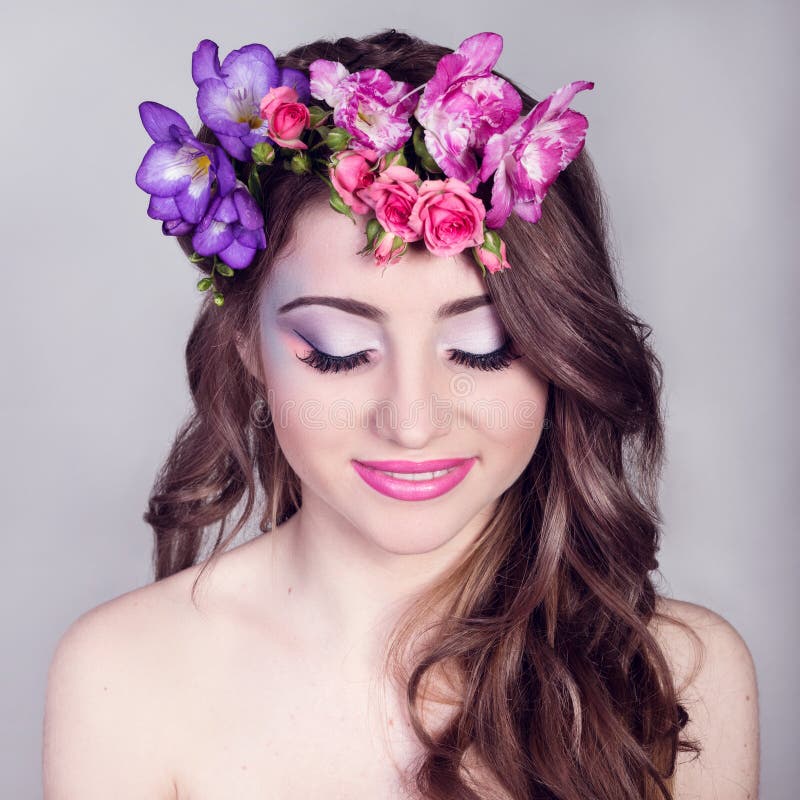 Spring girl stock photo. Image of flowers, healthcare - 38092768