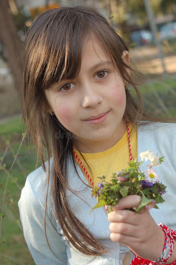 Spring girl stock photo. Image of gardener, crocus, greeness - 4702462