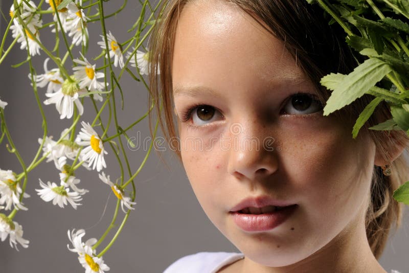 Spring girl stock image. Image of bunch, bouquet, purity - 9961017