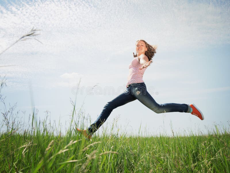 Spring Girl stock photo. Image of green, expressing, smile - 30502694