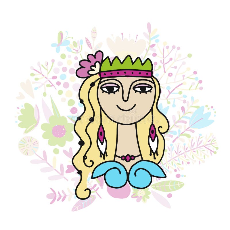 Spring Girl, Sketch for Your Design Stock Vector - Illustration of ...