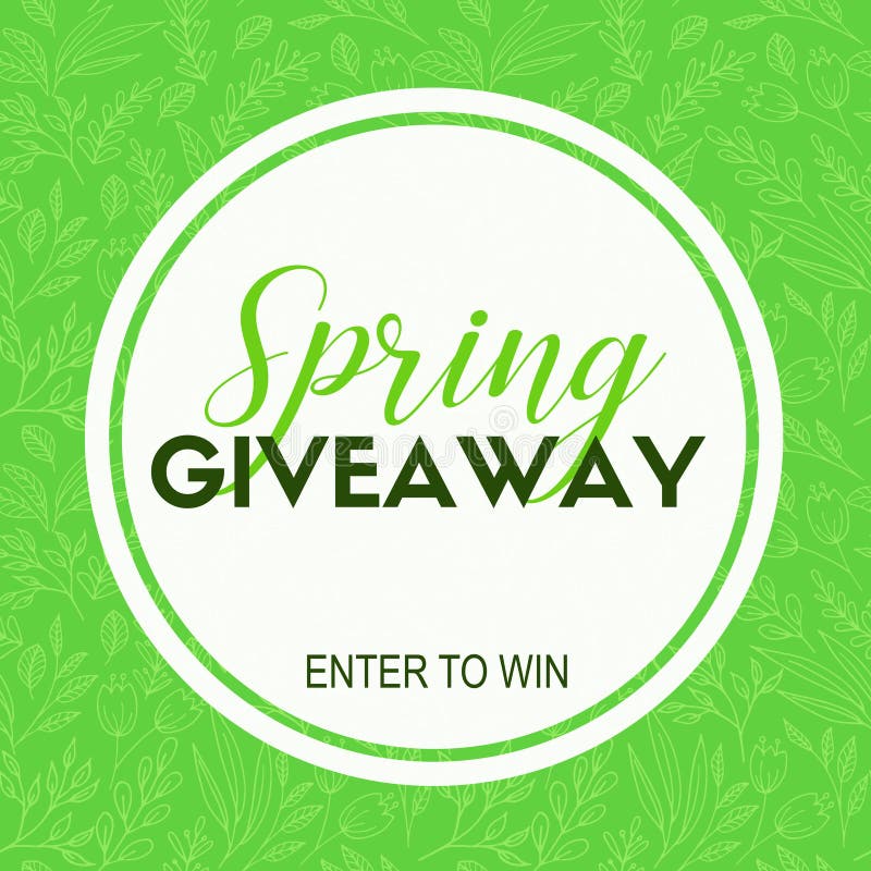 Spring Giveaway Card. Vector Template for Blogs Stock Vector ...