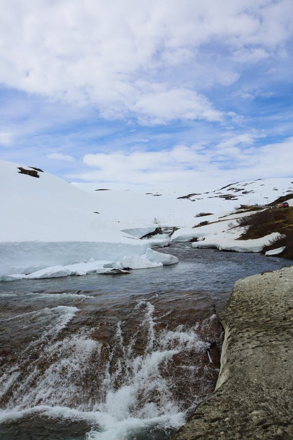 Spring Glacial River in Mountains Stock Image - Image of polar ...