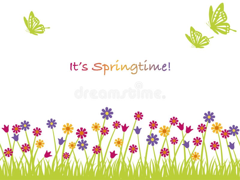 Horizontally Repeatable Seamless Springtime Vector Background ...