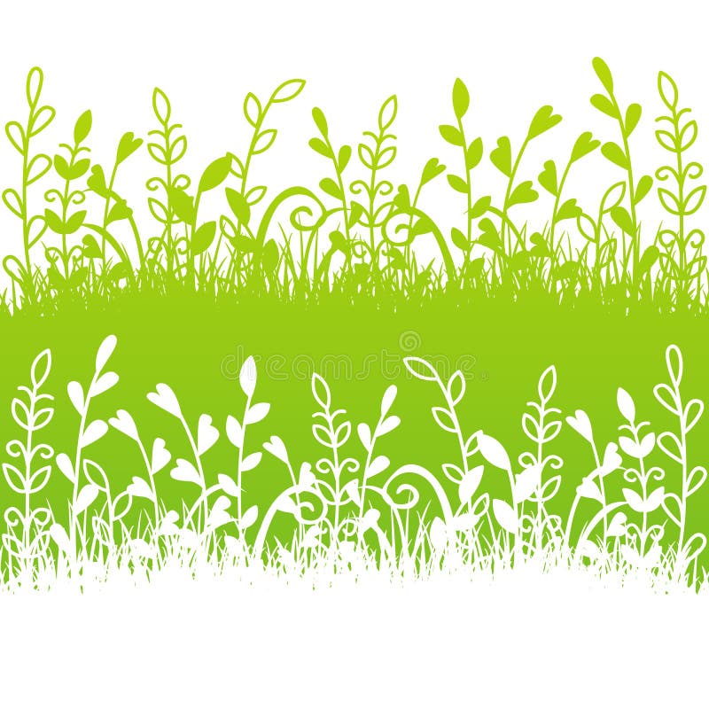 Spring grass borders stock vector. Illustration of natural - 89974365