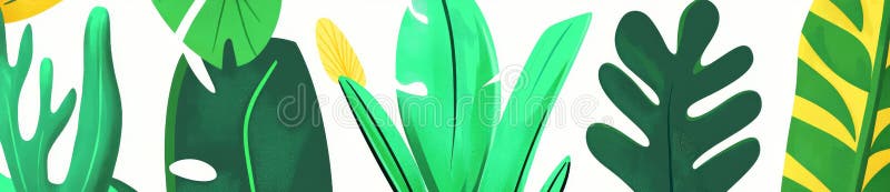 Spring Green Floral Border Featuring a Seamless Horizontal Pattern with ...