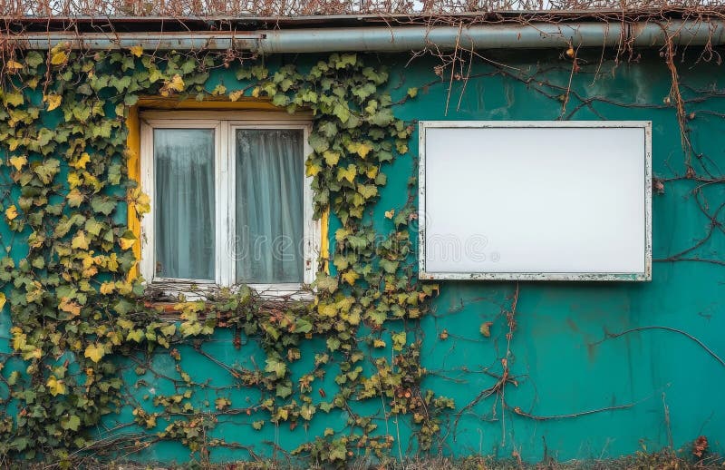 In Spring, Green Leaves Cover the Background of this Billboard Stock ...