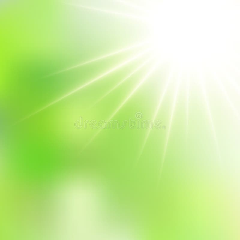 Spring Green Sunshine Soft Focus Burst Vector Blurred Radiant Sun Rays ...