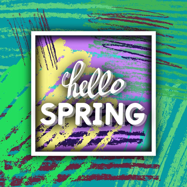 Spring Greeting. stock vector. Illustration of leaf, floral - 87686159