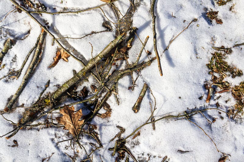 Spring Ground Covered with Thawing Snow Stock Photo - Image of abstract ...