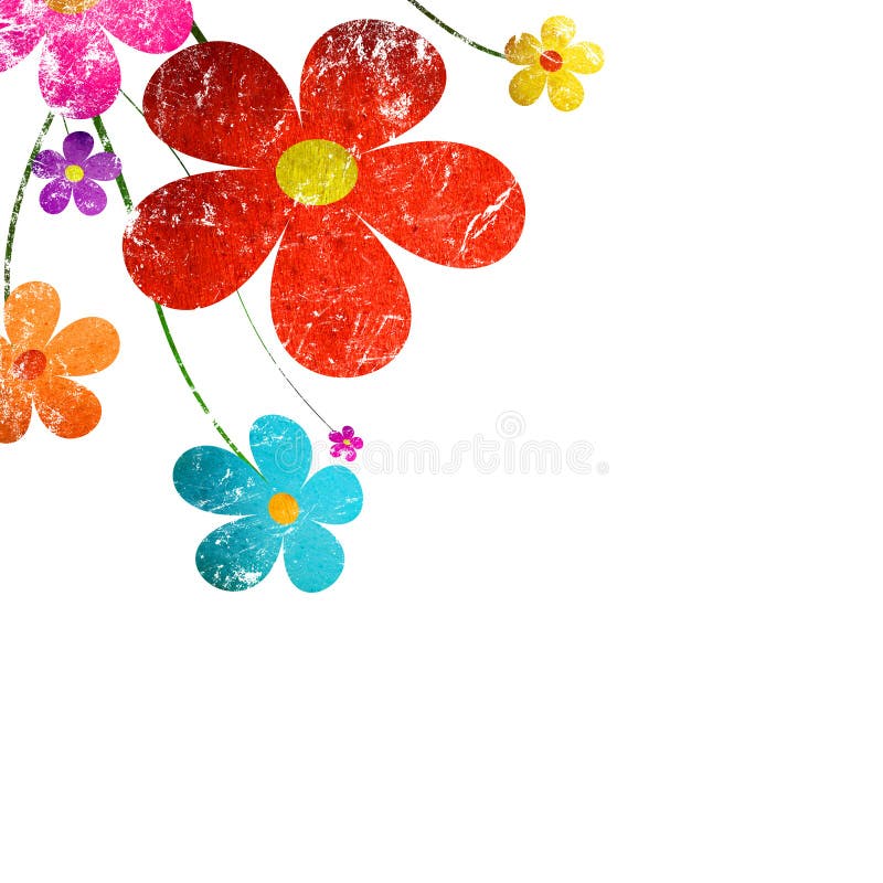 Spring grunge flowers stock illustration. Illustration of branch ...