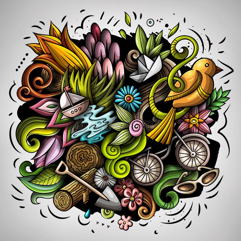 Doodle Spring Colorful Item Stock Illustrations – 153 Doodle Spring ...