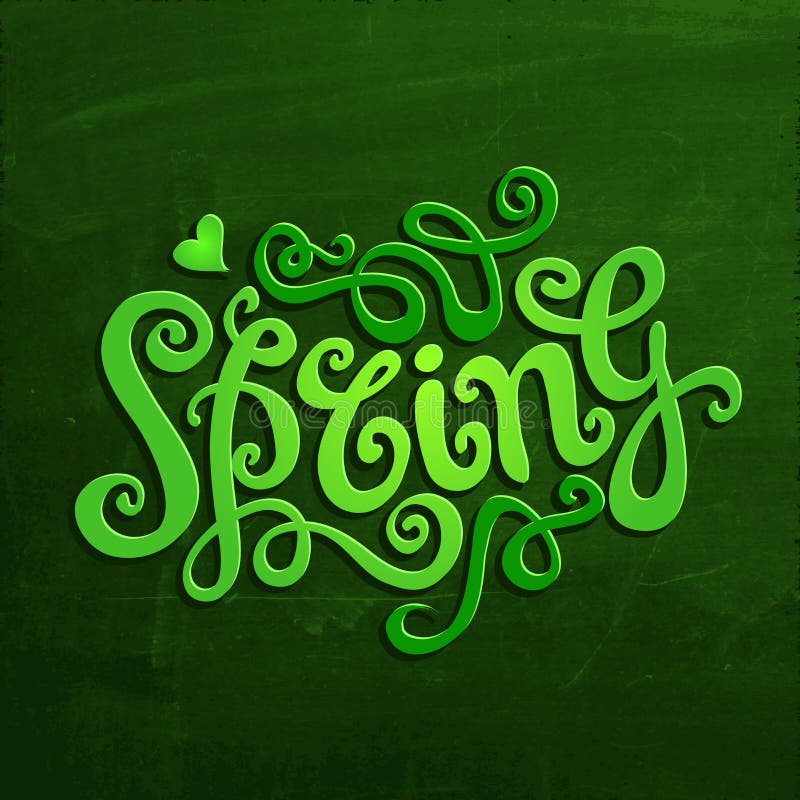 Spring Hand Lettering - Handmade Calligraphy Stock Vector ...