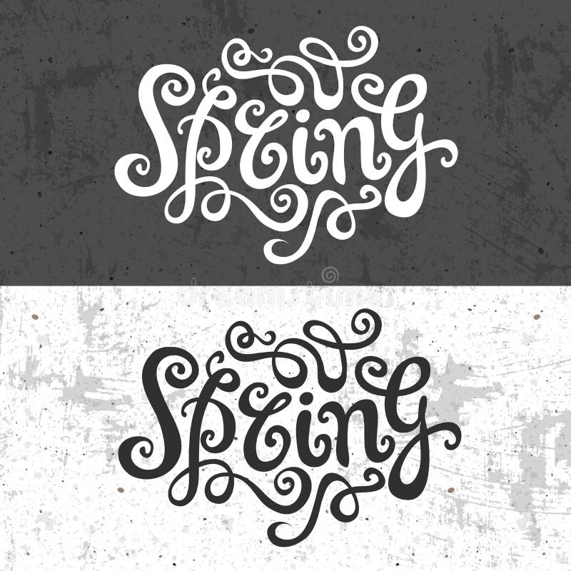 Spring Hand Lettering - Handmade Calligraphy, Stock Vector ...