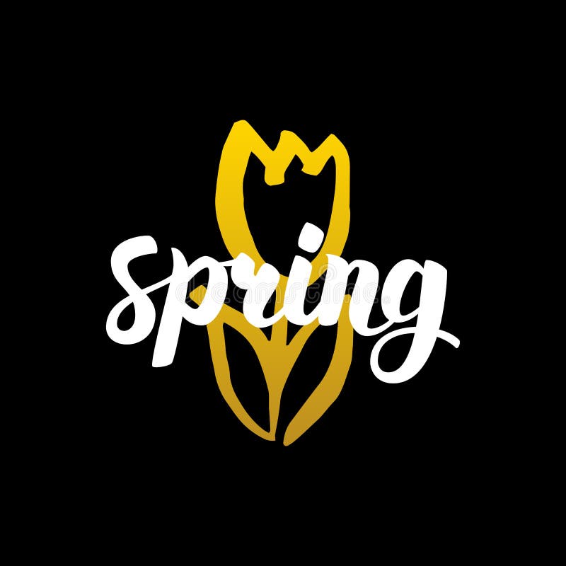 Hey Spring Handwritten Calligraphy Stock Vector - Illustration of ...