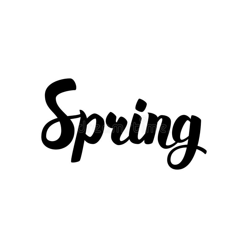 Spring Handwritten Lettering Stock Vector - Illustration of black ...