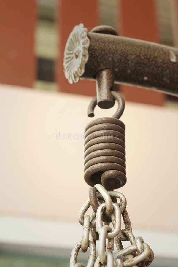 Spring Hanger with a Rope at the Park Stock Image - Image of hanger ...