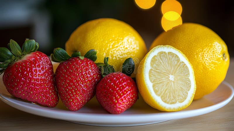 Spring Harvest a Refreshing Display of Strawberries and Lemons with ...
