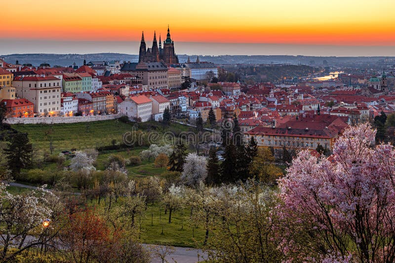 Spring has come to Prague. stock image. Image of tourism - 240683399