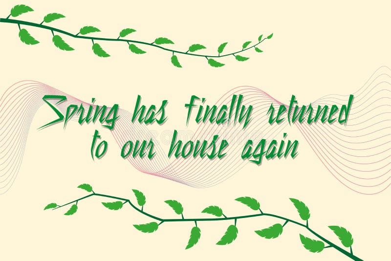 Spring Has Finally Come, Twigs with Leaves on a Light Background Stock ...