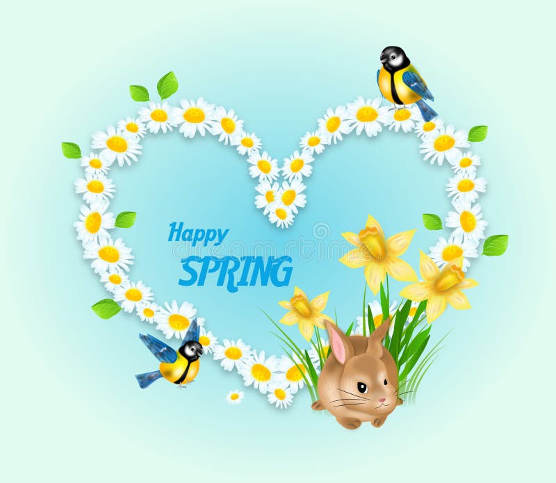 Spring heart decoration stock illustration. Illustration of natural ...