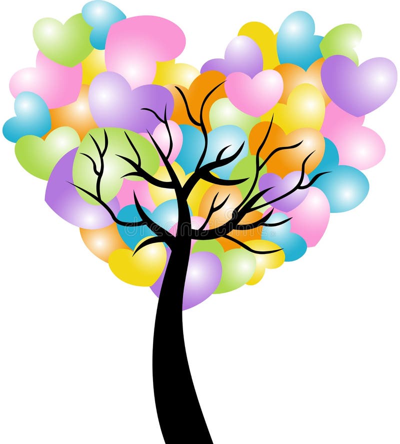 Spring Heart Tree stock vector. Illustration of clip - 51408415