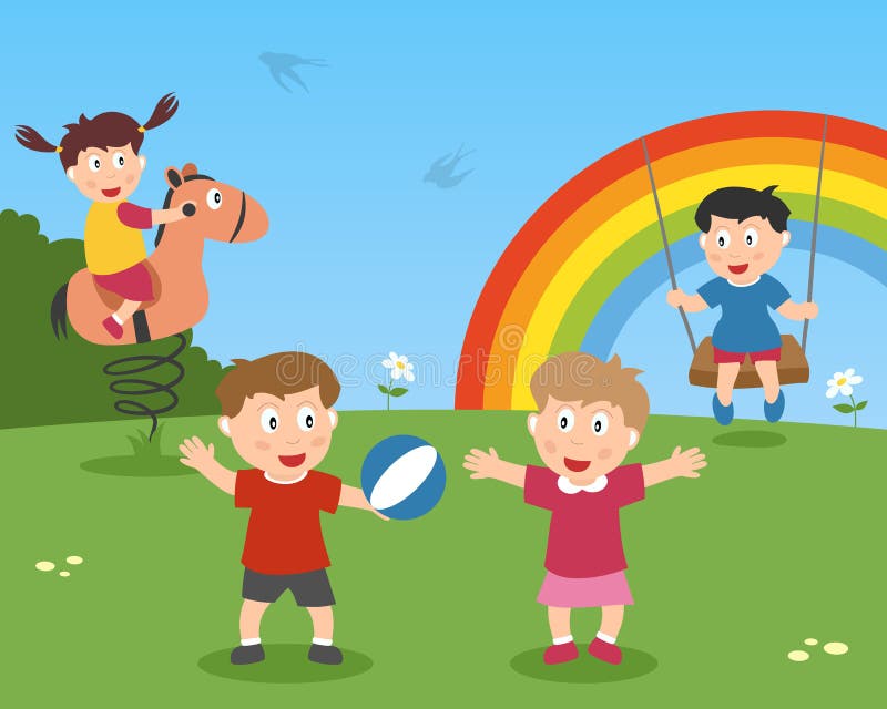 Child Playing In Spring/eps Stock Vector - Illustration of nature ...