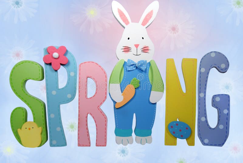 Spring Word Cloud with Flowers Stock Illustration - Illustration of ...