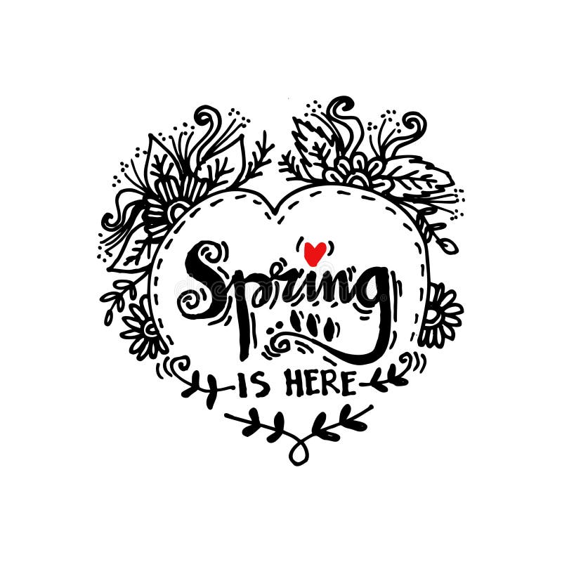 Spring is here stock illustration. Illustration of decorative - 89558446