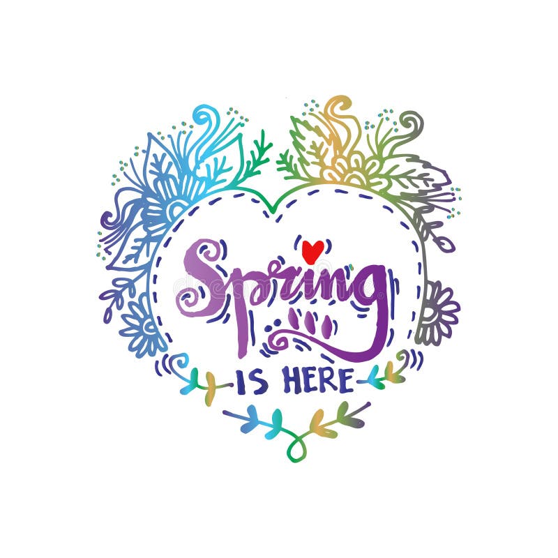 Spring Is Here stock vector. Illustration of nature, girl - 25613923