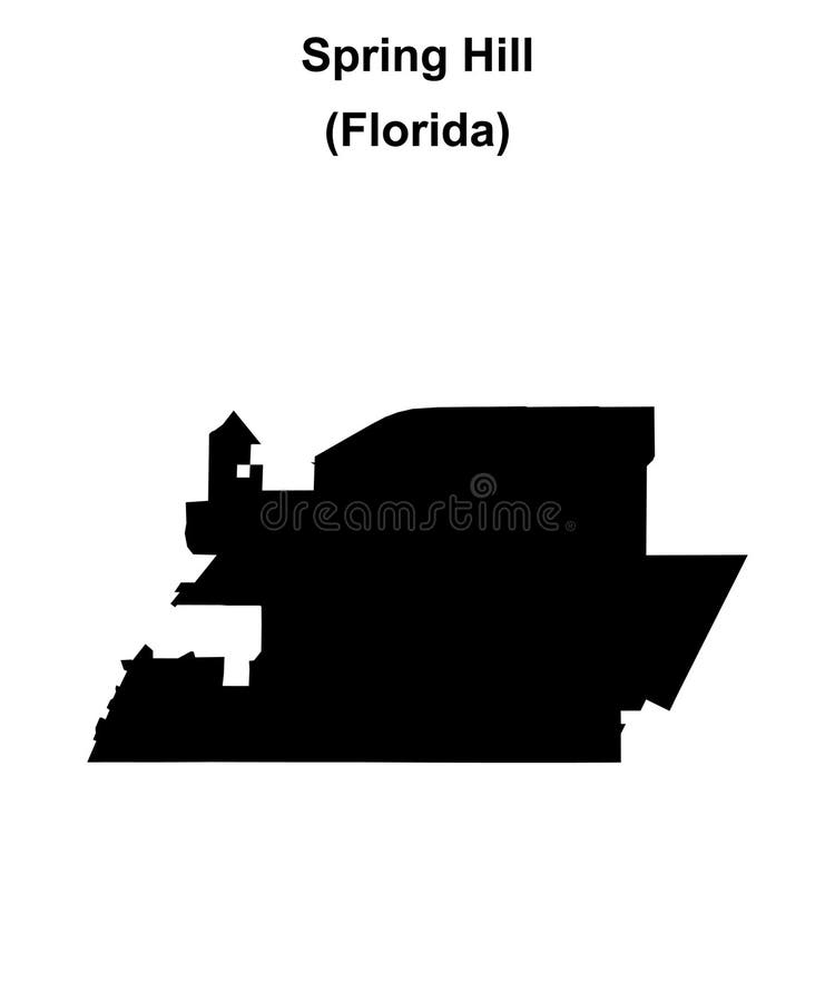 Spring Hill outline map stock vector. Illustration of atlas - 357256876