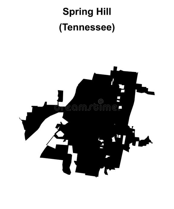 Spring Hill outline map stock vector. Illustration of atlas - 357536648