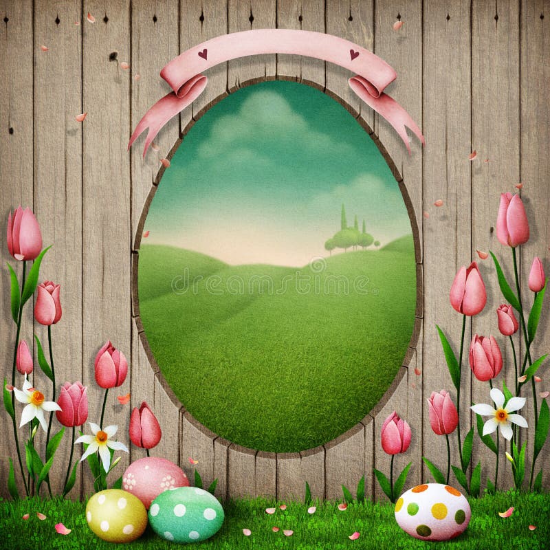 Frame of spring flowers. stock illustration. Illustration of colorful ...