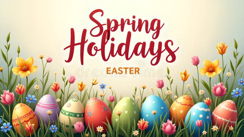 Spring Holidays Easter Eggs in a Meadow. Concept of Easter Celebration ...