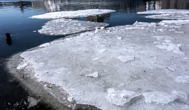 Spring. Ice drift stock photo. Image of drift, flood - 274314526