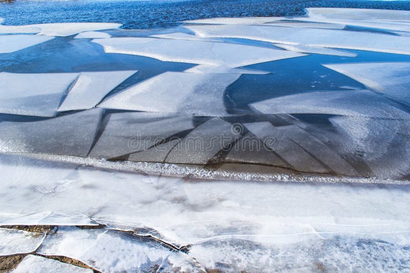 Spring Ice Drift on the River Stock Image - Image of frost, island ...