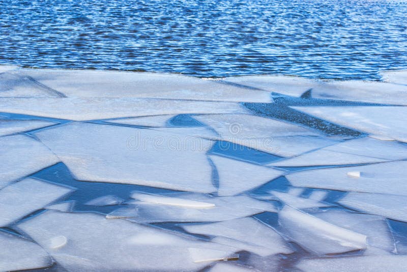 Spring Ice Drift on the River Stock Image - Image of frost, island ...