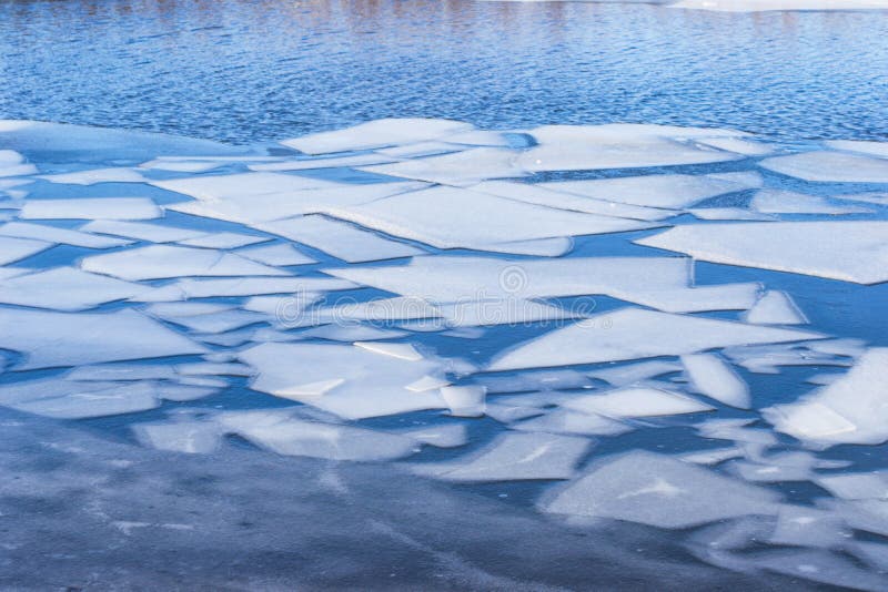 Spring Ice Drift on the River Stock Image - Image of frost, island ...
