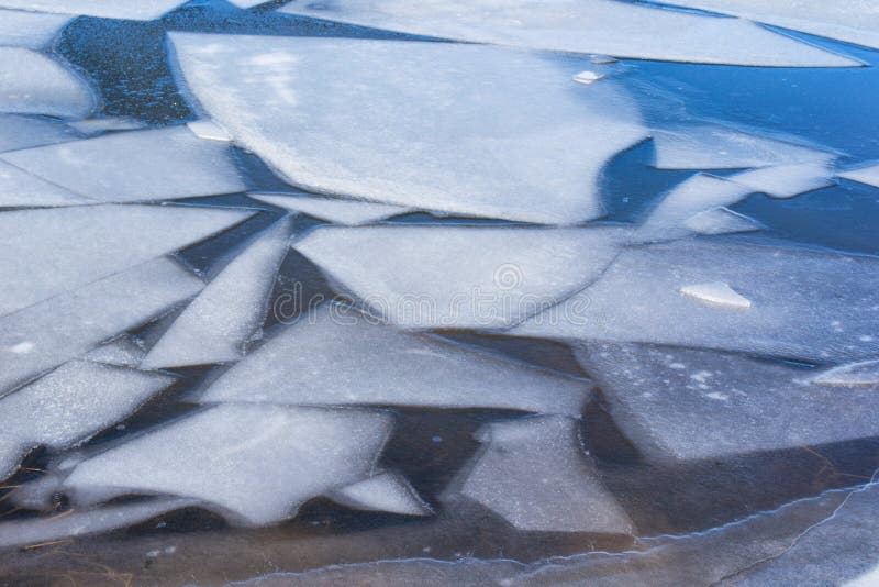 Spring Ice Drift on the River Stock Image - Image of frost, island ...