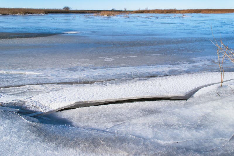 Spring Ice Drift on the River Stock Photo - Image of iceberg, washout ...