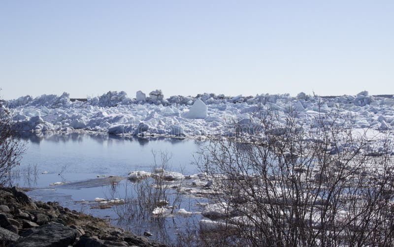 Spring ice drift stock photo. Image of frazil, icedrift - 146614080