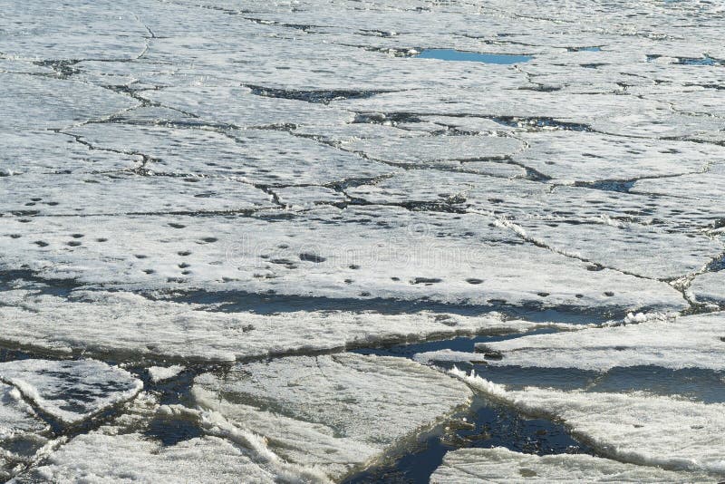 The Spring Ice Flowing on the River. Stock Photo - Image of flowing ...