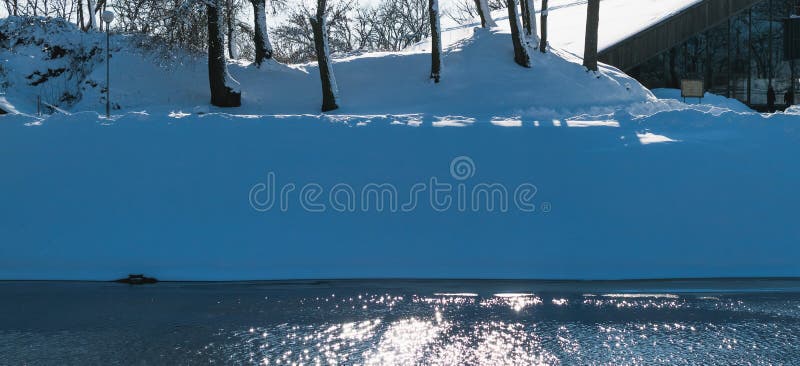 Spring Ice Melting on the River Stock Photo - Image of cloudy, global ...