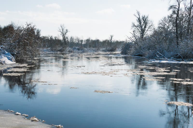 Spring Ice Melting on the River Stock Image - Image of grunge, melting ...