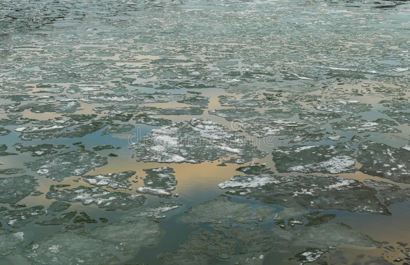 Spring Ice on the Pond in March Stock Image - Image of landscape, rural ...