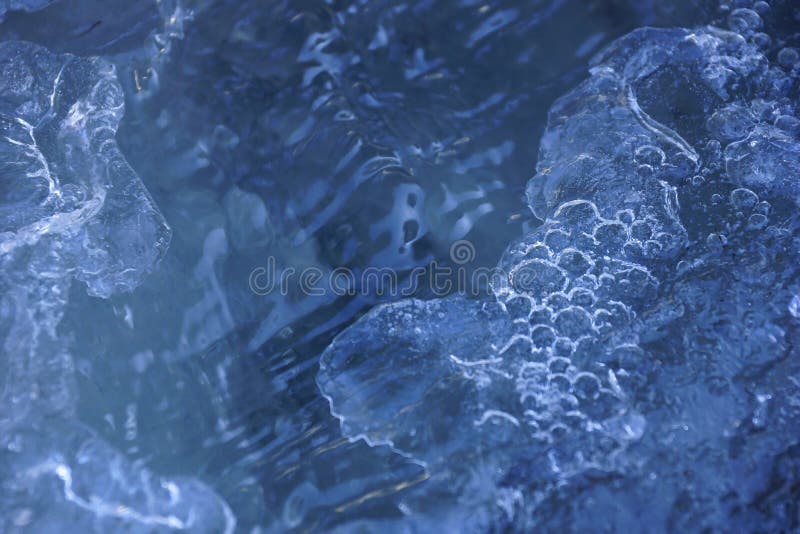 Spring Ice Stream in the Forest Flows through the Ice Texture Ice Stock ...